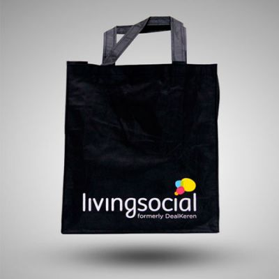 Goodie Bag spunbond Living Social Hitam | Pabrikgoodiebag